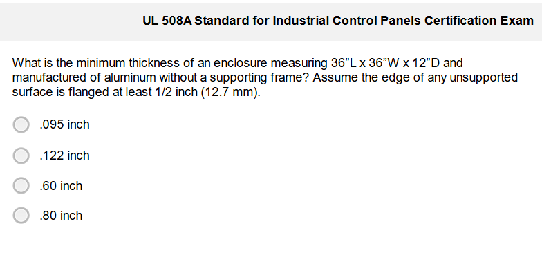 Solved UL 508A Standard for Industrial Control Panels | Chegg.com