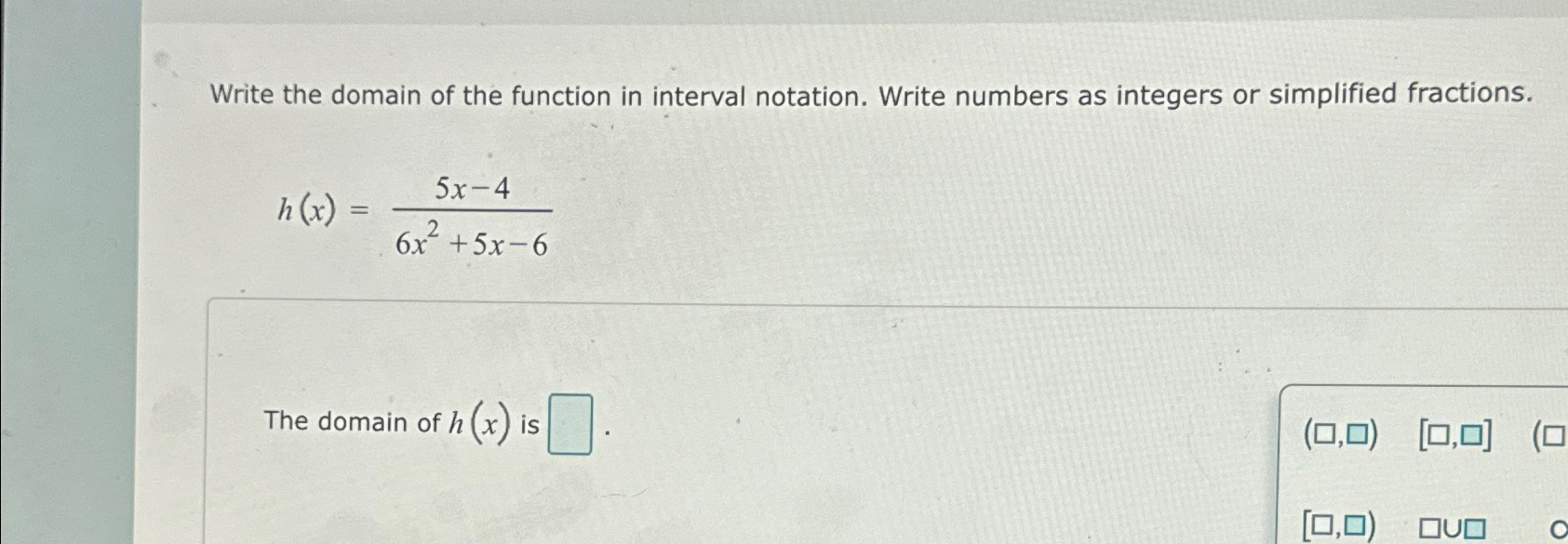 Solved Write the domain of the function in interval | Chegg.com