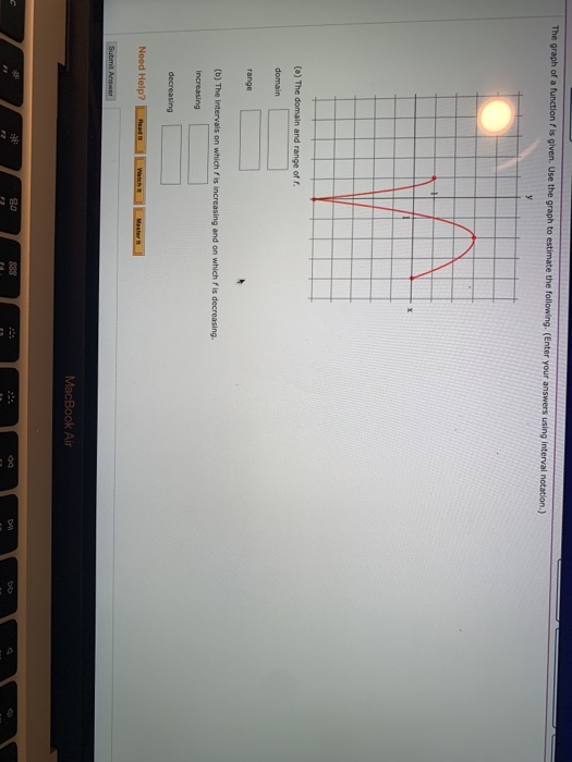 Solved The graph of a function is given. Use the graph to | Chegg.com