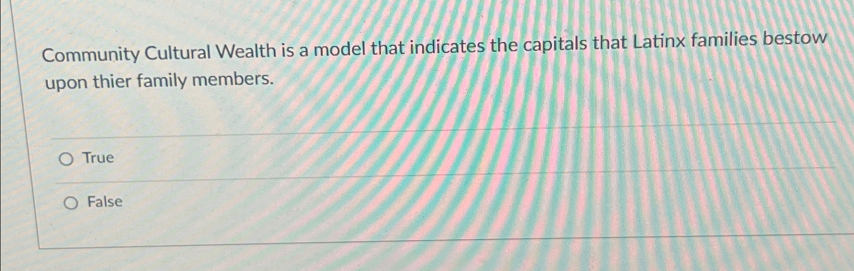 Solved Community Cultural Wealth is a model that indicates | Chegg.com