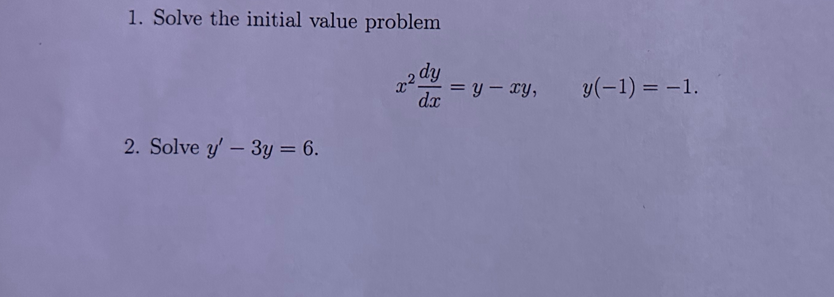 Solved Solve the initial value | Chegg.com