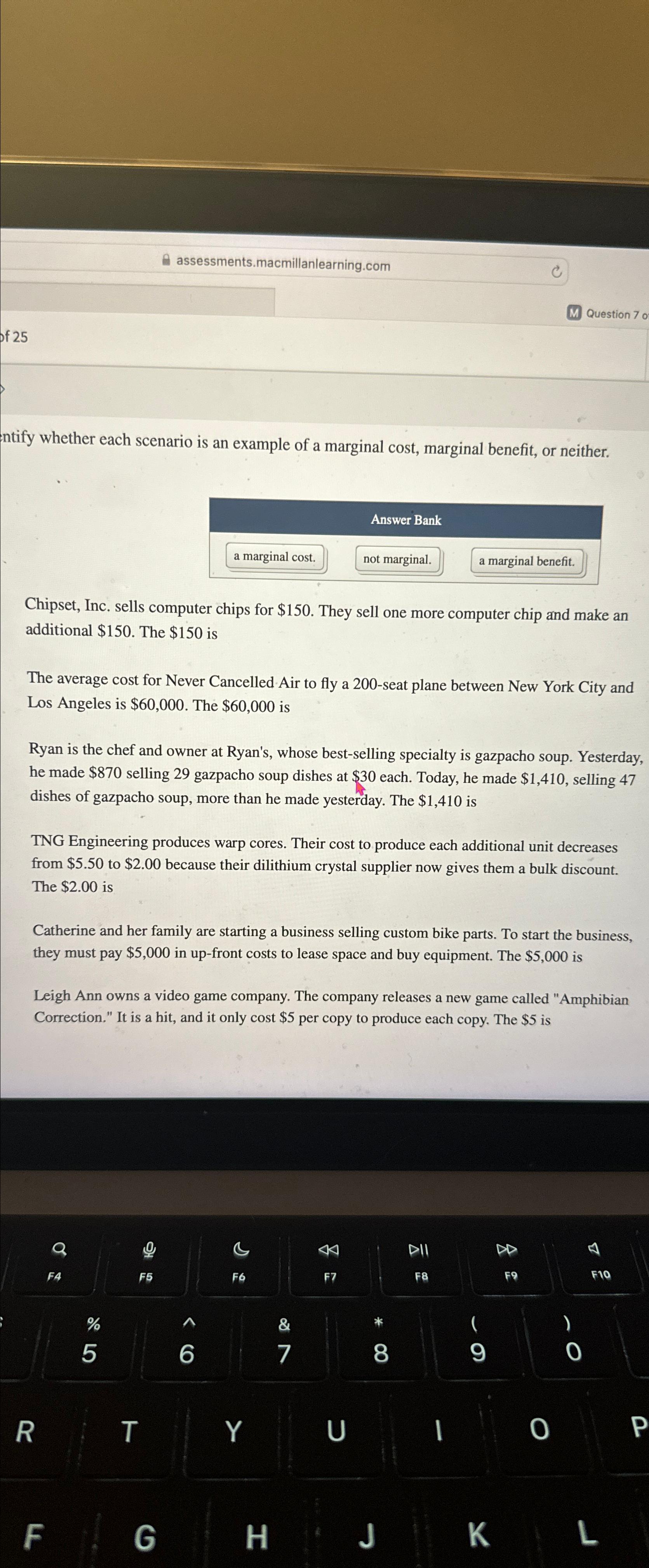 Solved assessments.macmillanlearning.comQuestion 7of | Chegg.com