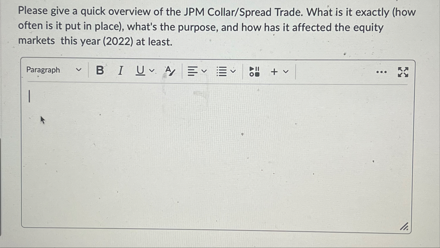 Solved Please give a quick overview of the JPM Collar/Spread | Chegg.com