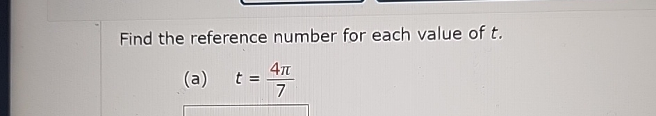 Solved Find the reference number for each value of | Chegg.com