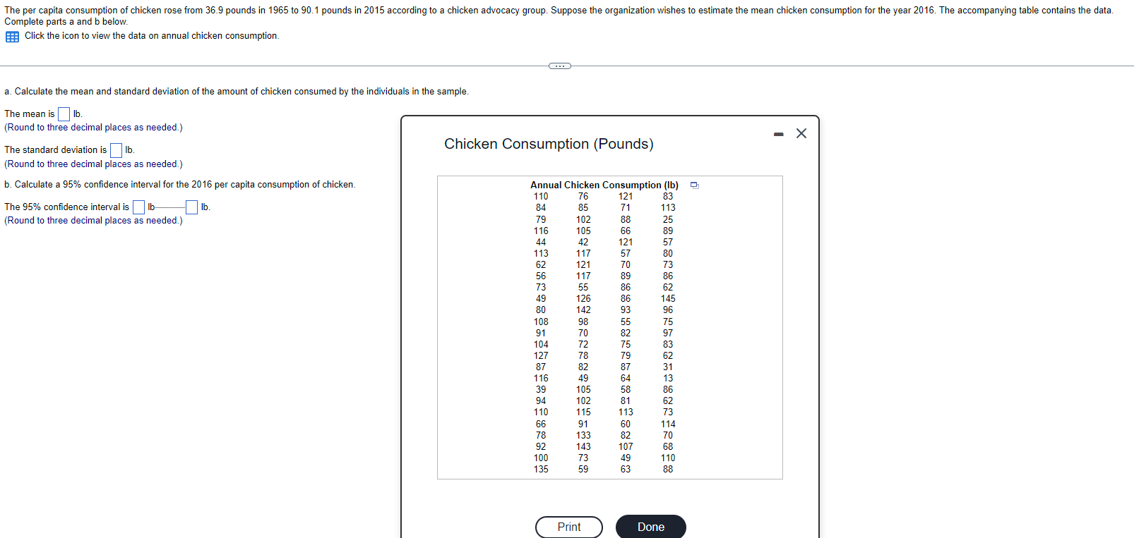 Complete parts a and b below.Click the icon to view | Chegg.com