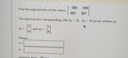 Solved Find the eigenvectors of the matrix | Chegg.com