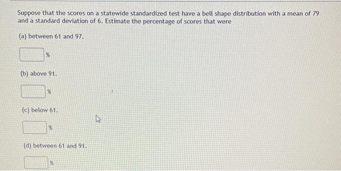 Solved Suppose That The Scores On A Statewide Standardized