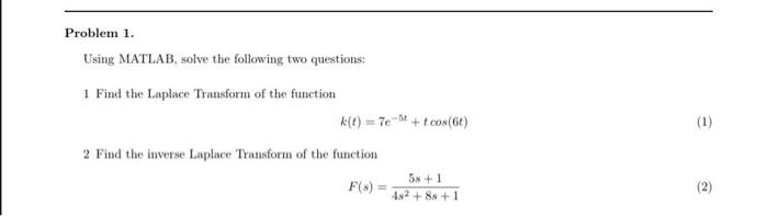 Solved I Need Matlab Code And Screenshots Of The Solution 