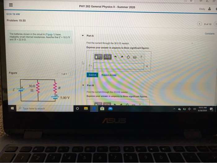 Solved PHY 202 General Physics II - Summer 2020 Emily | Chegg.com