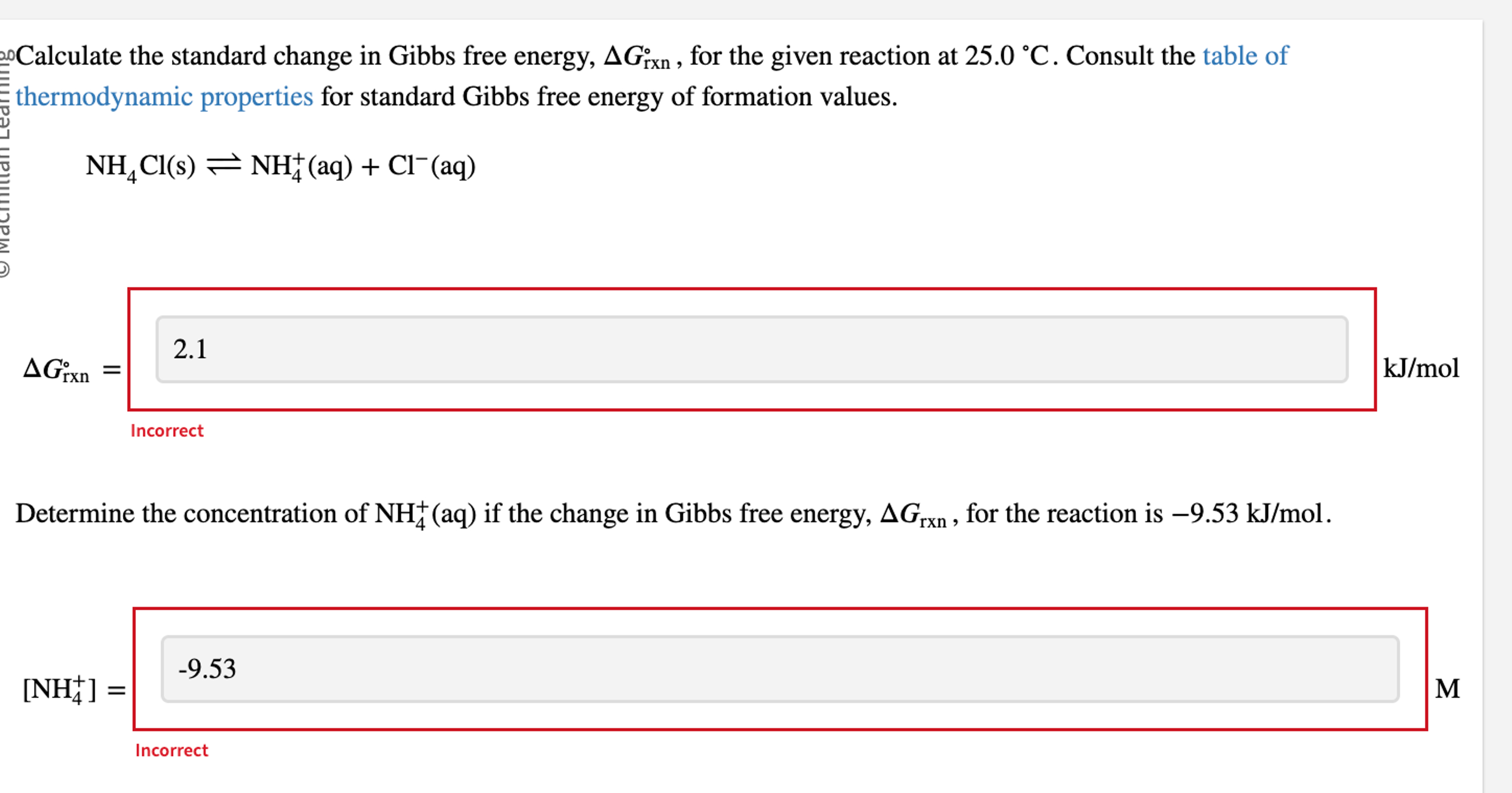 Solved Calculate the standard change in Gibbs free energy, | Chegg.com