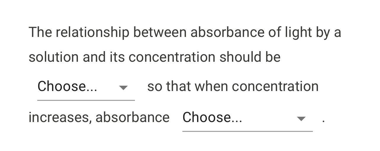 Solved The relationship between absorbance of light by a | Chegg.com