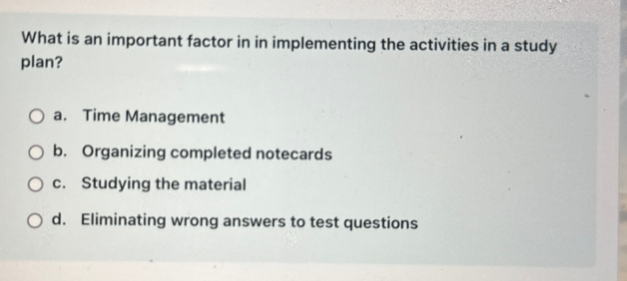 Solved What is an important factor in in implementing the | Chegg.com