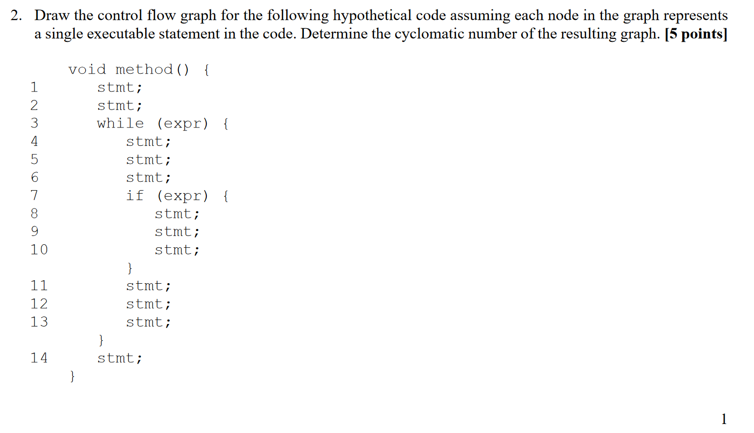 Solved Draw the control flow graph for the following | Chegg.com
