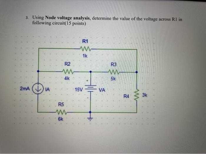 Solved 3. Using Node voltage analysis, determine the value | Chegg.com