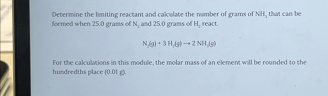 Determine the limiting reactant and calculate the | Chegg.com