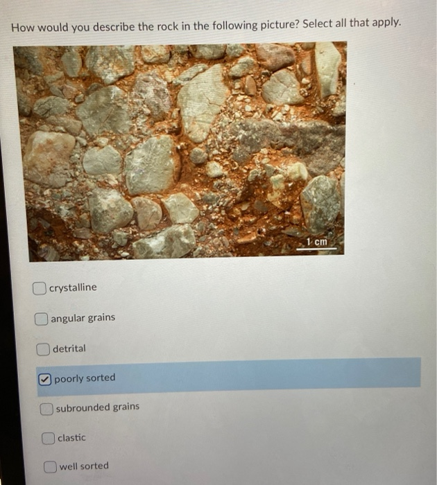 Solved How would you describe the rock in the following | Chegg.com