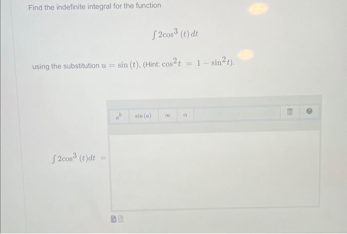 Solved Find the indefinite integral for the function \\[ | Chegg.com