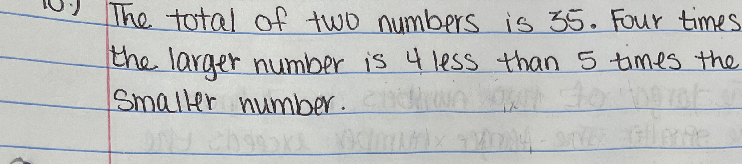 Solved The total of two numbers is 35 . ﻿Four times the | Chegg.com