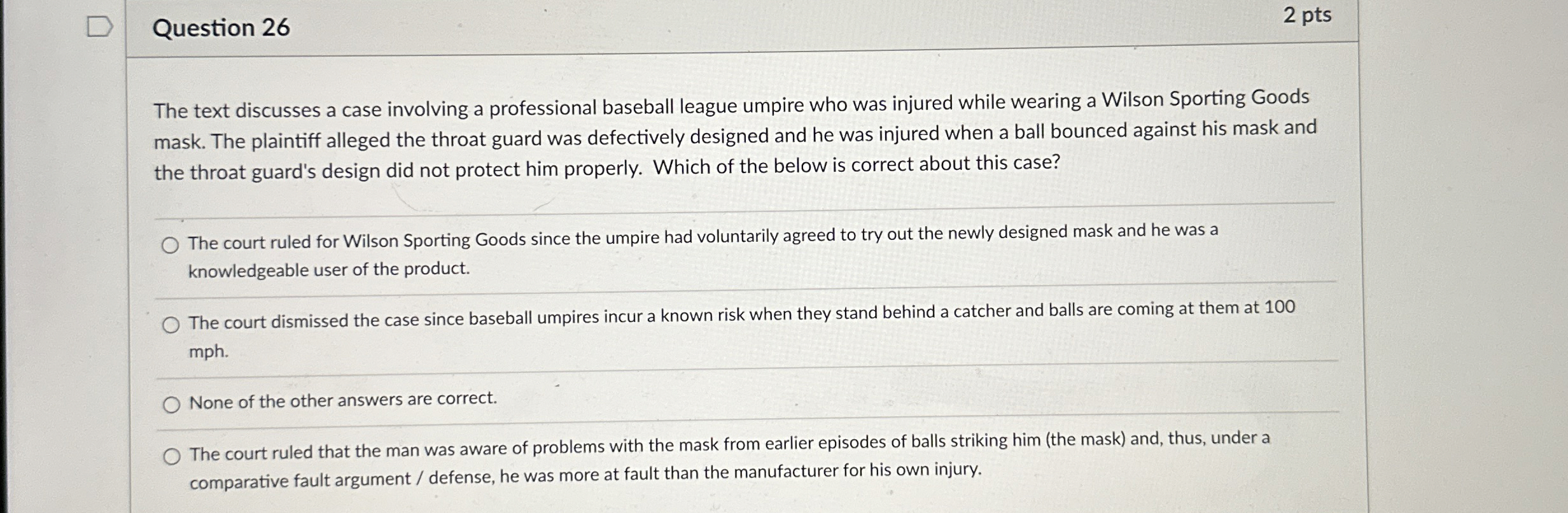 Solved Question 262 ﻿ptsThe text discusses a case involving | Chegg.com