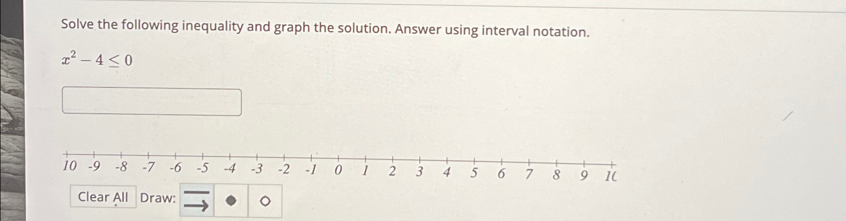 Solved Solve the following inequality and graph the | Chegg.com