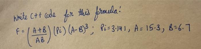 Solved Write Ctt code for this formula ! F = (A + B) (Pi) | Chegg.com