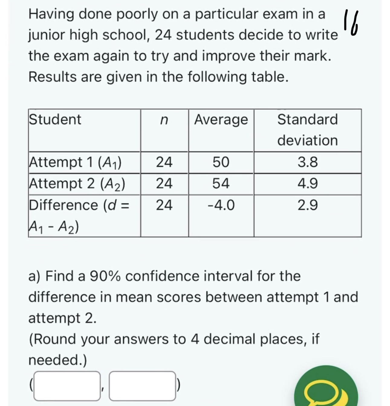 Solved Having done poorly on a particular exam in a junior | Chegg.com