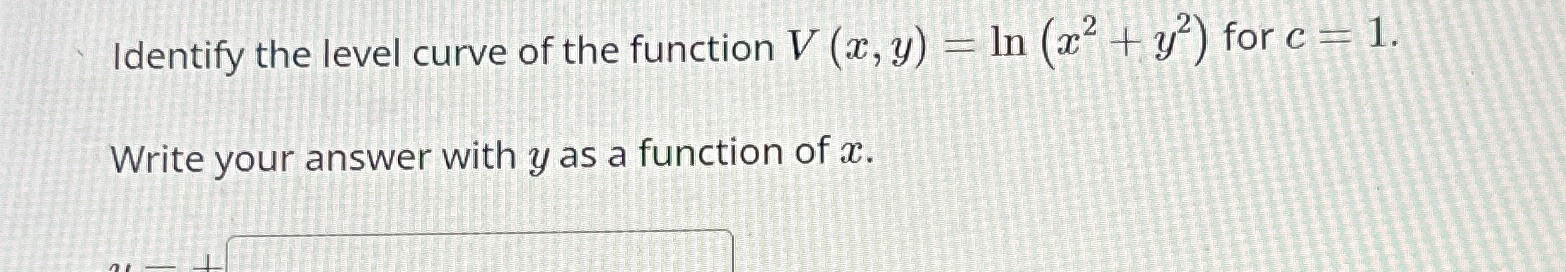 Solved Identify the level curve of the function | Chegg.com