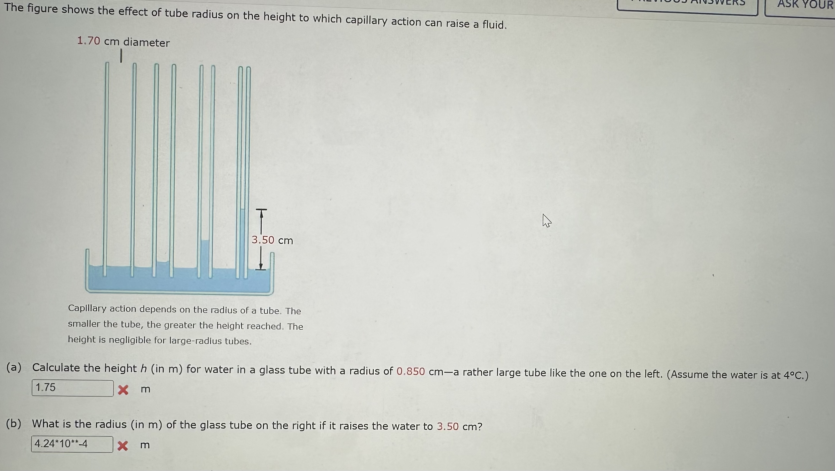 Solved The figure shows the effect of tube radius on the | Chegg.com