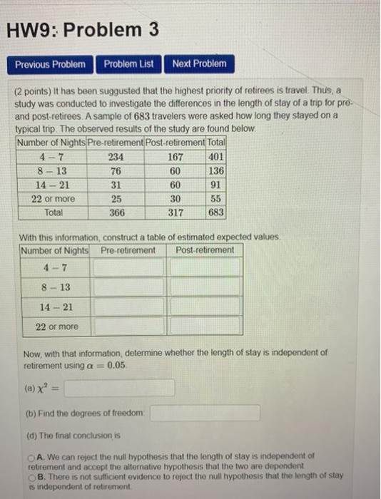 Solved HW9: Problem 3 Previous Problem Problem List Next | Chegg.com