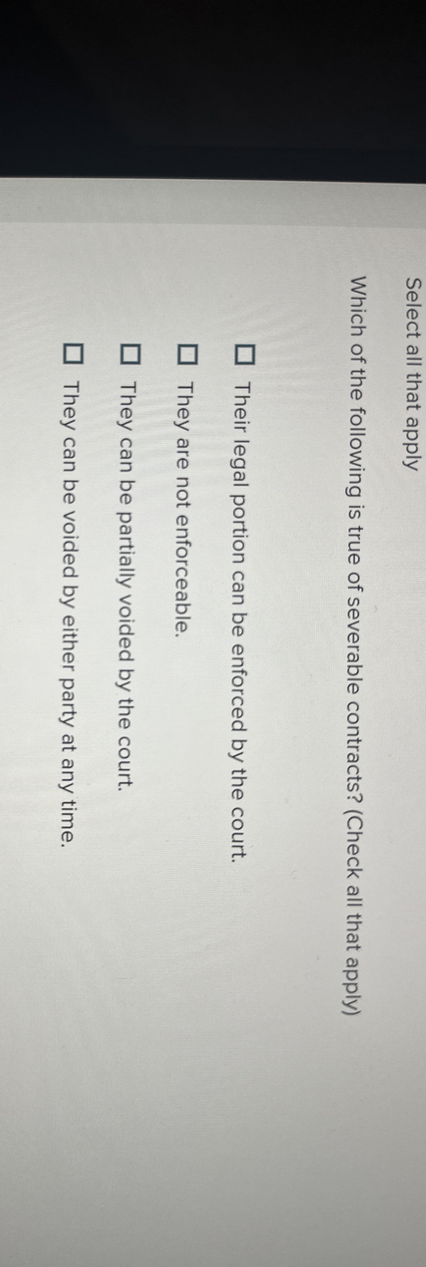 Solved Select all that applyWhich of the following is true | Chegg.com