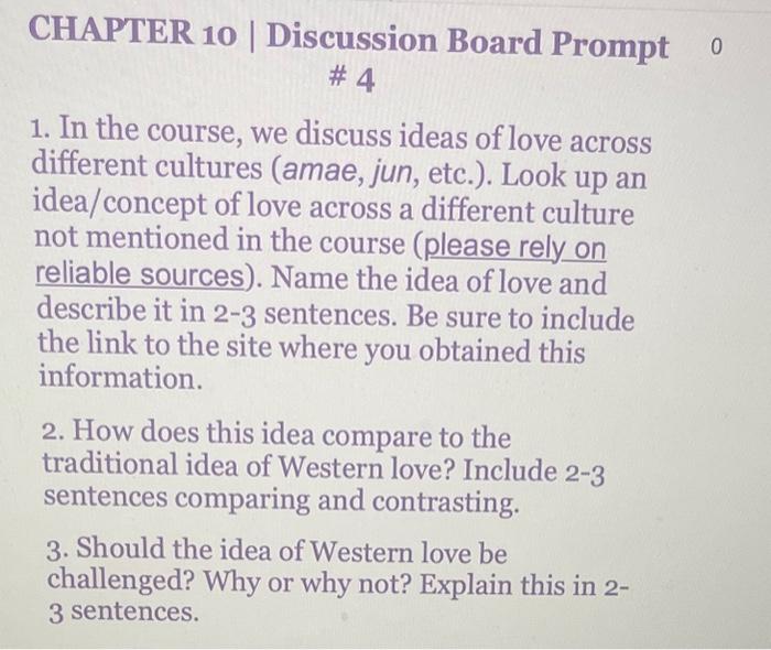 Solved CHAPTER 10 | Discussion Board Prompt 0 \#4 1. In the | Chegg.com