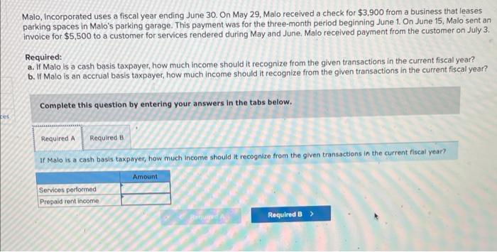 Solved Malo, Incorporated uses a fiscal year ending June 30. | Chegg.com