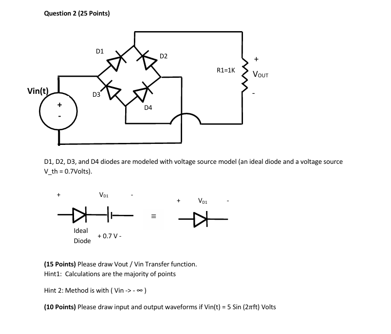 Solved Question 2 (25 Points)D1, D2, D3, and D4 diodes | Chegg.com Solved Question 2 (25 Points)D1, D2, D3, and D4 diodes | Chegg.com