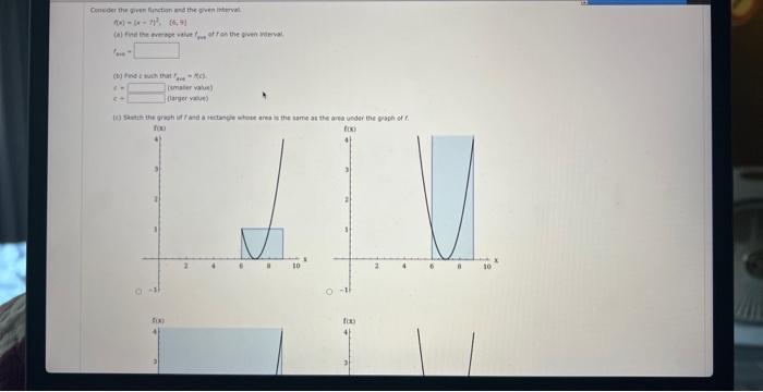 Solved Consider the given function and the given interval | Chegg.com