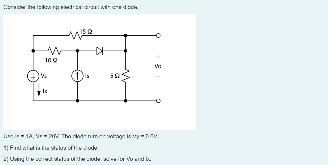 Solved Consider the following electrical circuit with one | Chegg.com