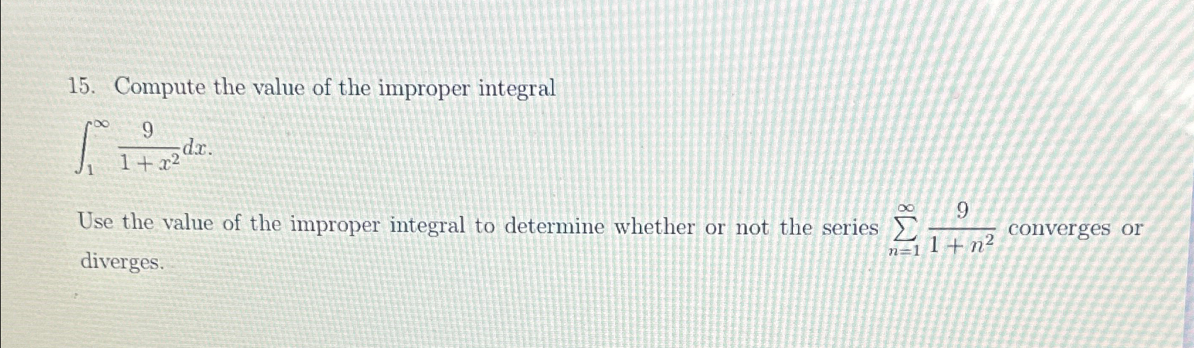 Solved Compute the value of the improper | Chegg.com