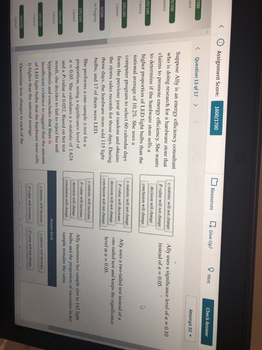 Solved Assignment Score: 1600/1700 Resources C Give Up? Hint | Chegg.com