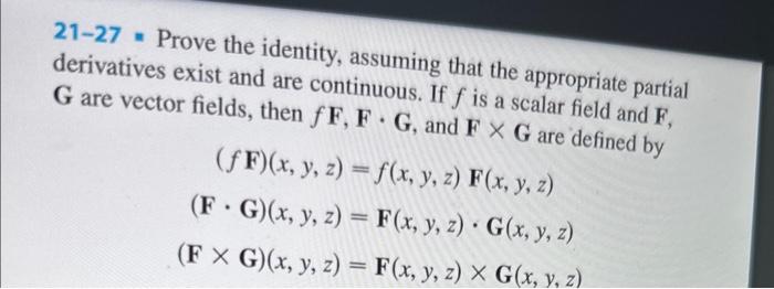 Solved 21-27 = Prove the identity, assuming that the | Chegg.com
