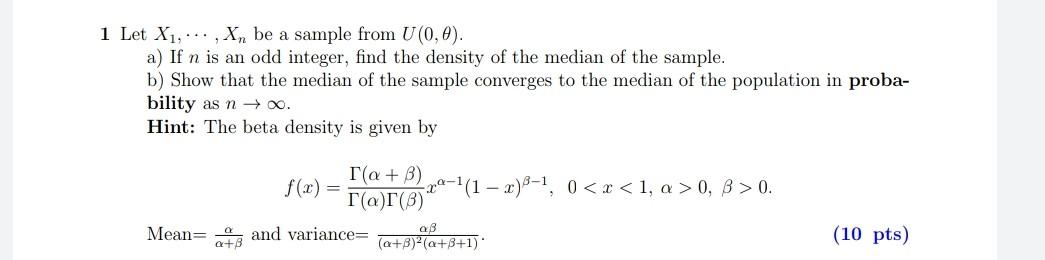 Solved In question 1, use the uniform distribution (0,1) | Chegg.com