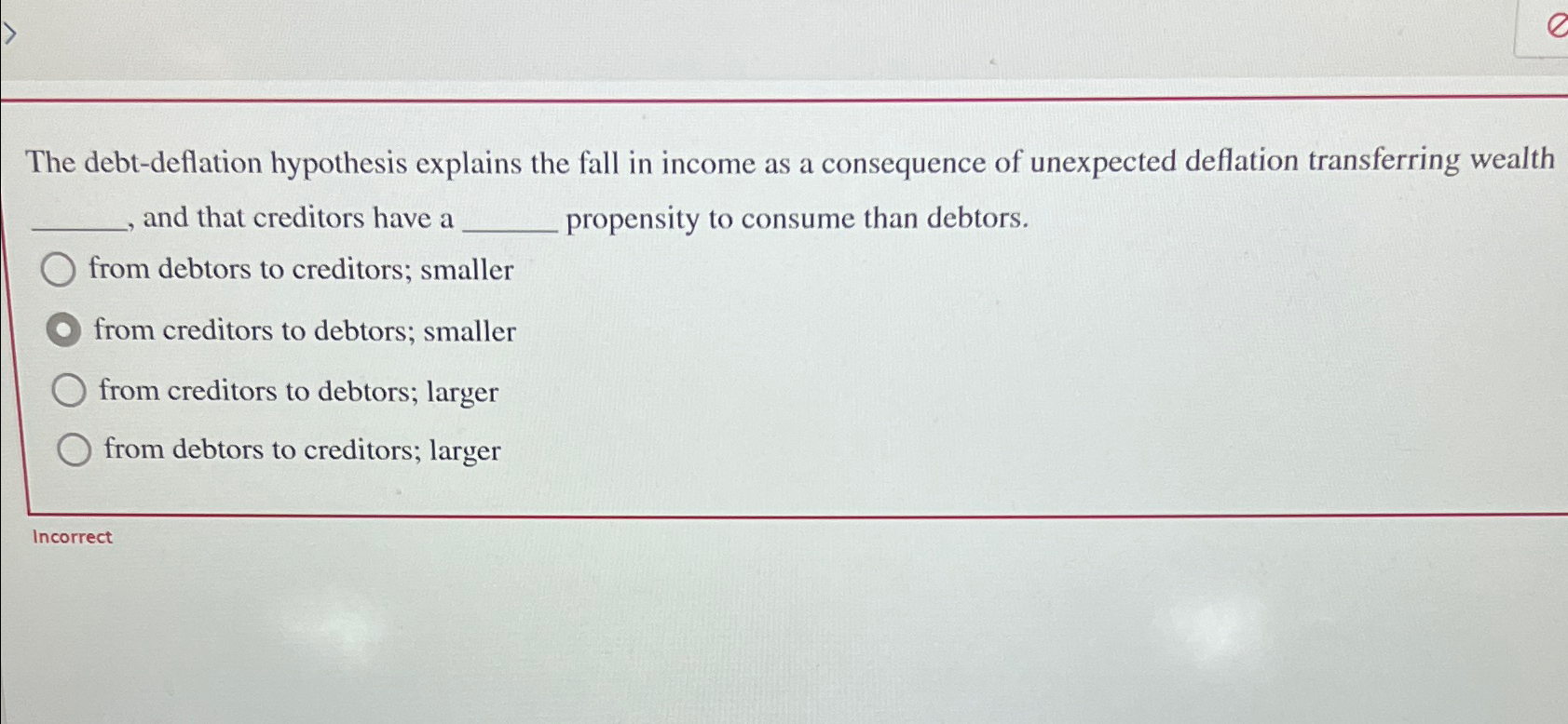 Solved The debt-deflation hypothesis explains the fall in | Chegg.com