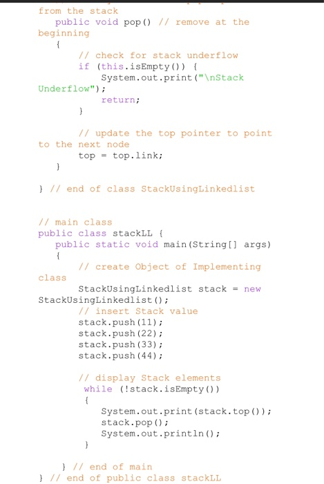 Solved java pleasethe pictures below are the code that main | Chegg.com