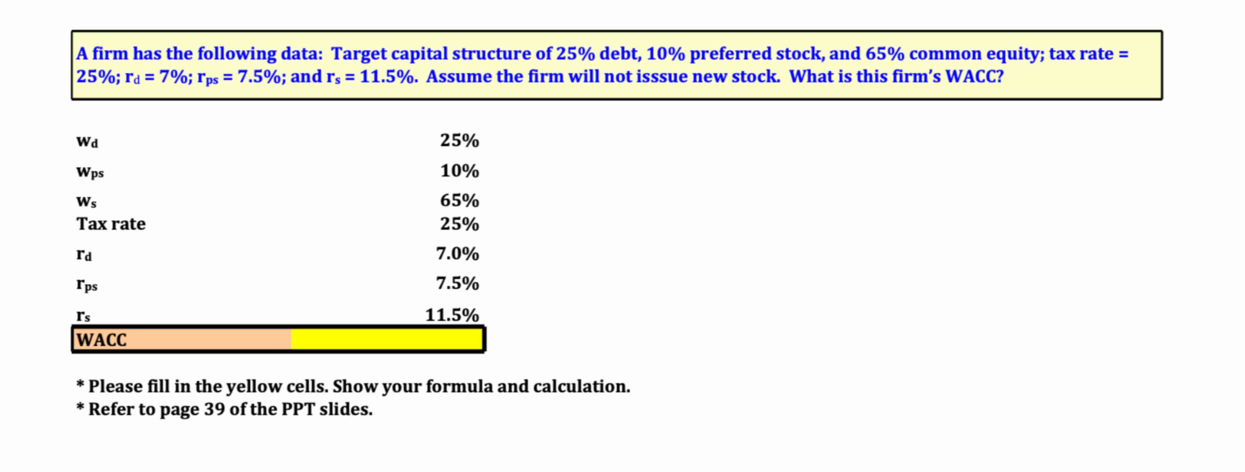 Solved Please download the Excel file and fill out the | Chegg.com