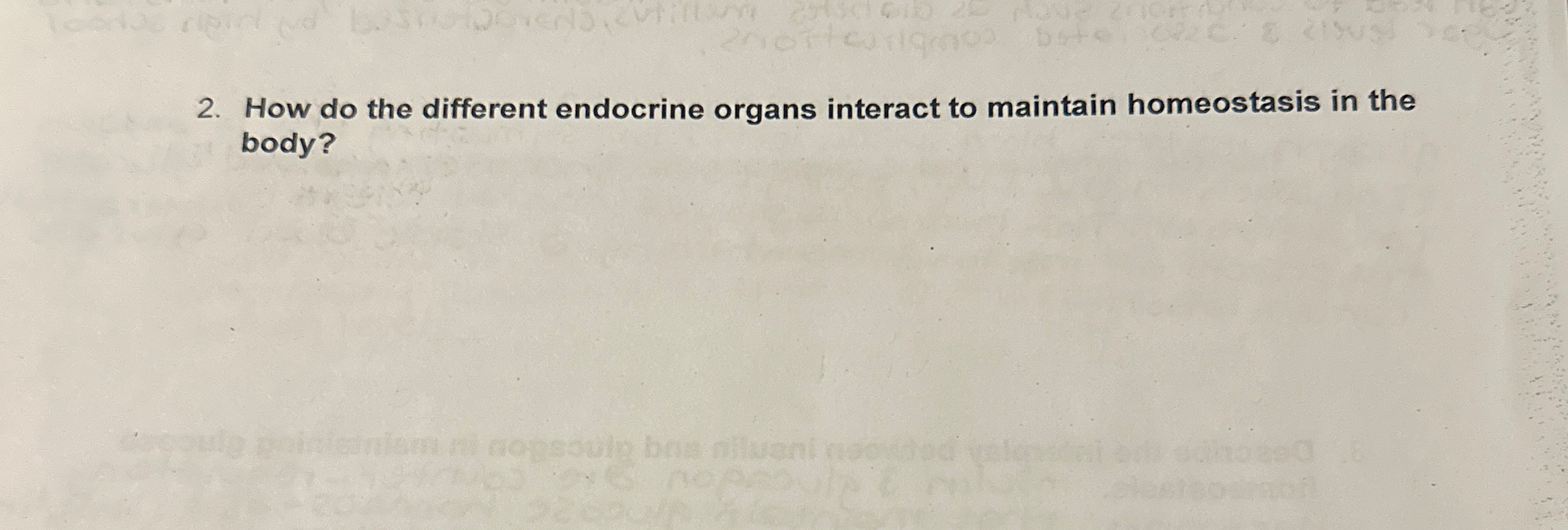 Solved How do the different endocrine organs interact to | Chegg.com