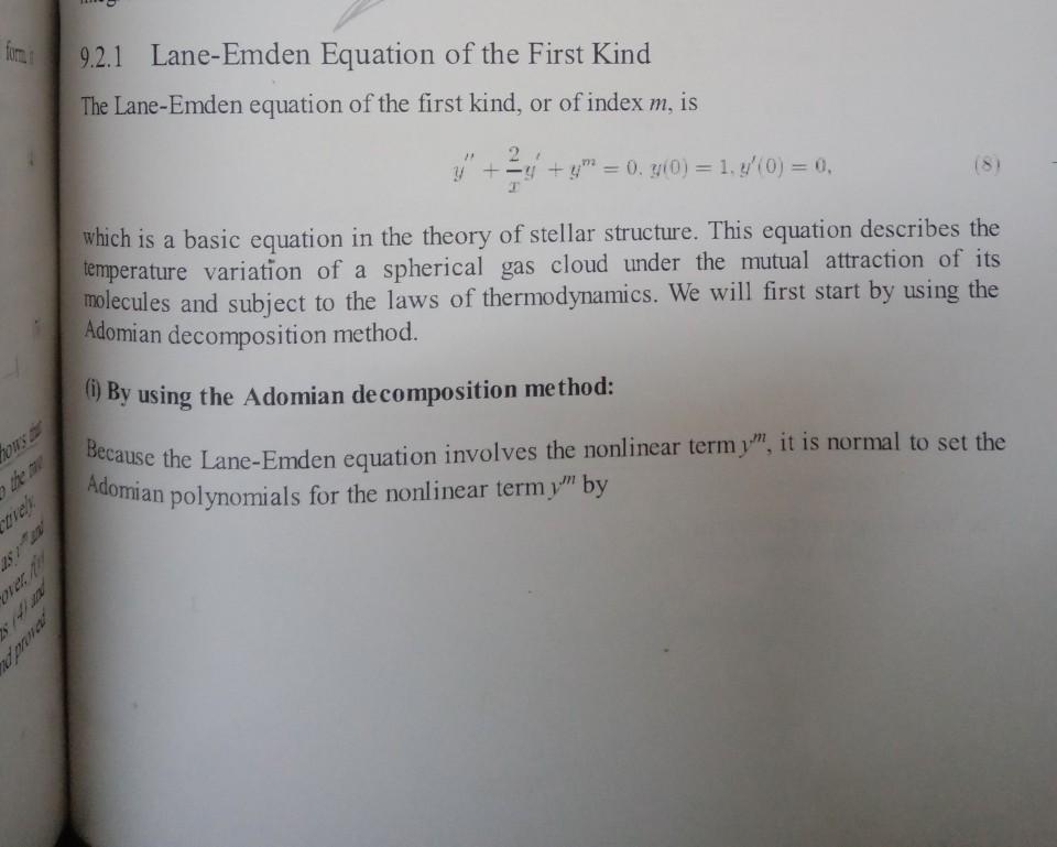 Solved (8) Adomian polynomials for the nonlinear term " by | Chegg.com
