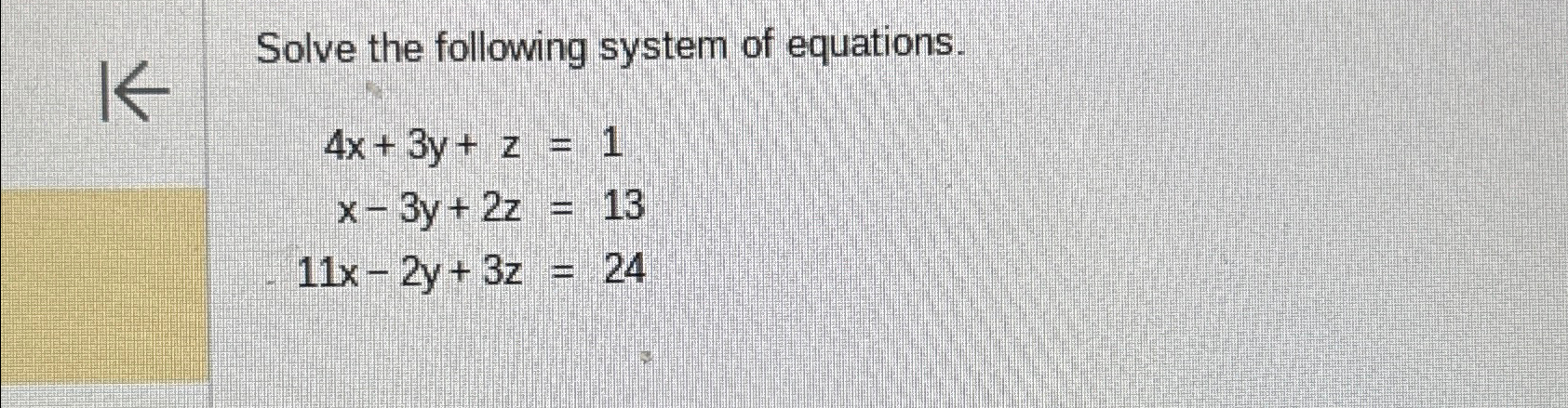Solved Solve the following system of | Chegg.com