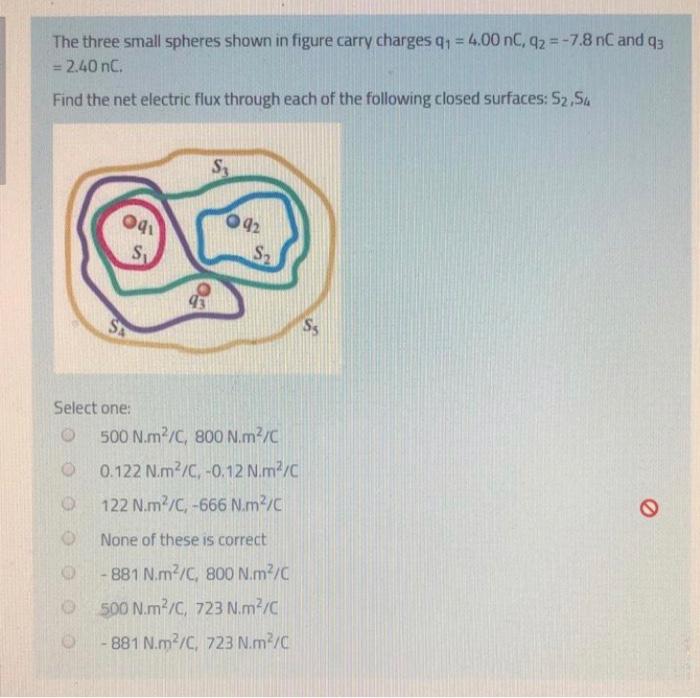 Solved The three small spheres shown in figure carry charges | Chegg.com