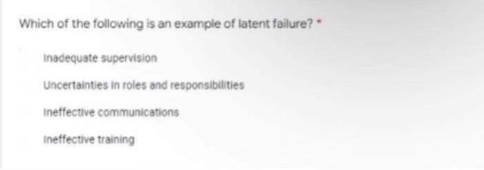 Solved Which of the following is an example of latent | Chegg.com