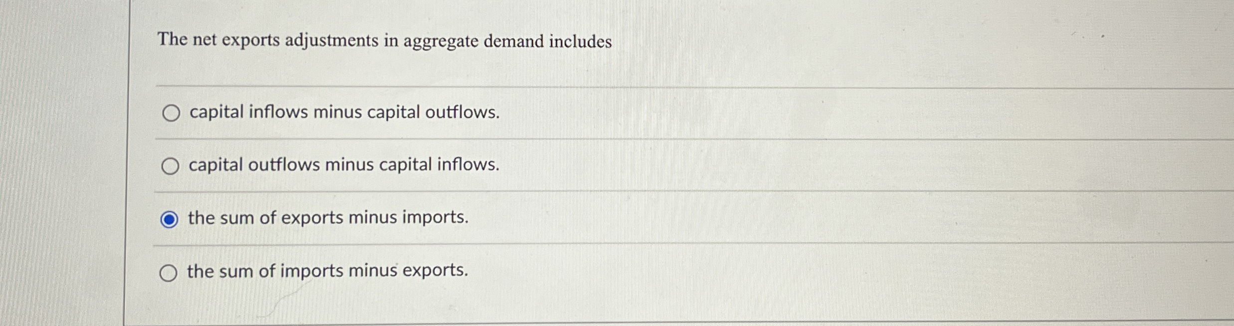 Solved The net exports adjustments in aggregate demand | Chegg.com