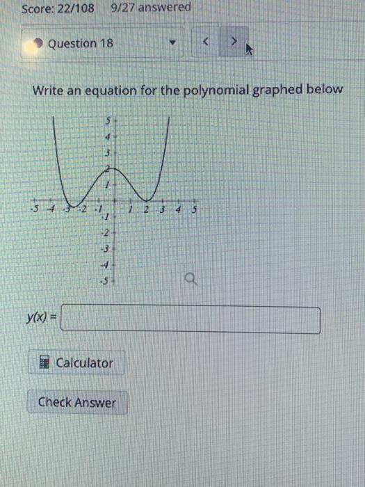 Write An Equation For The Polynomial Graphed Below 4470