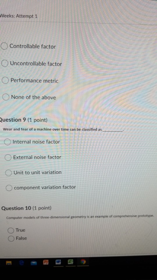 Solved Weeks: Attempt 1 Controllable factor Uncontrollable | Chegg.com